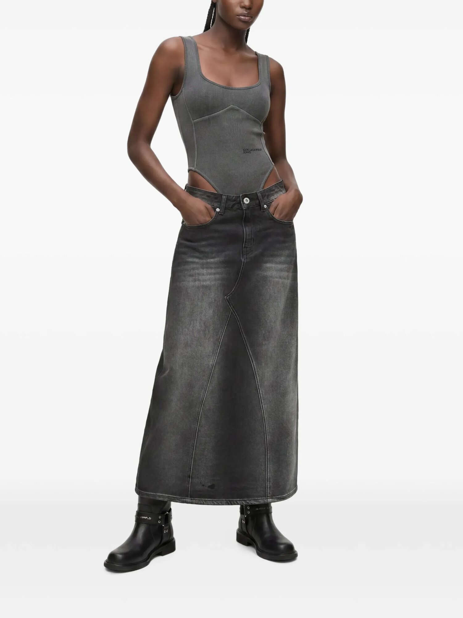 Юбка KARL LAGERFELD JEANS Denim maxi skirt, размер 36 — фото 1