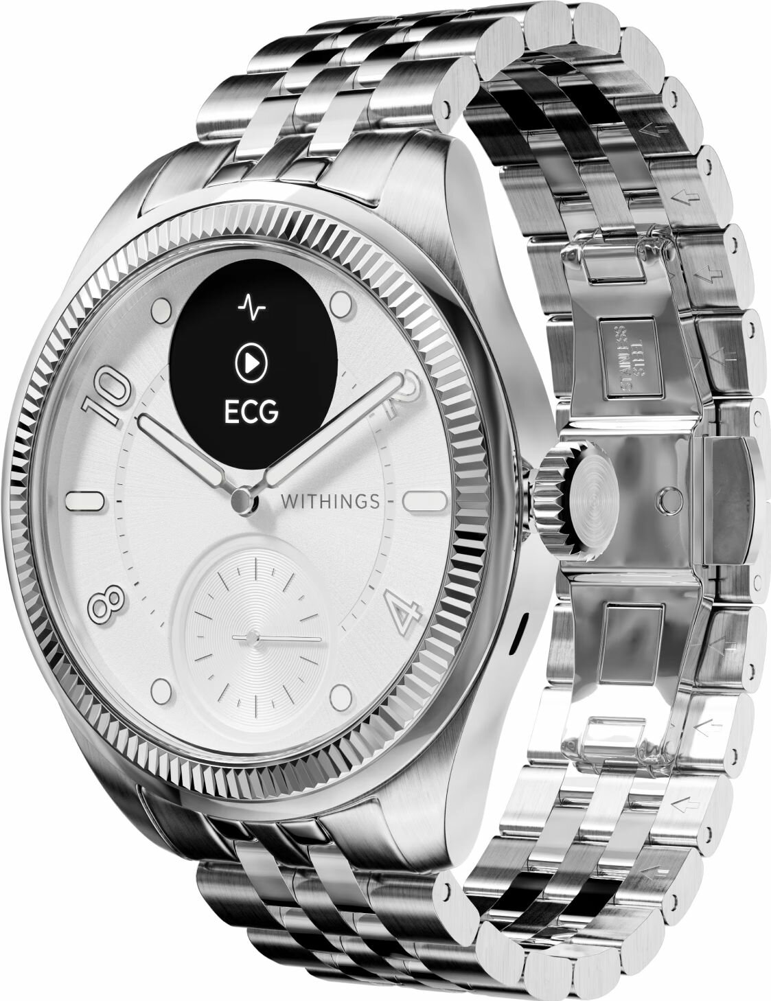Умные часы Withings ScanWatch Nova Brilliant, Titanium Grey(White) 39мм