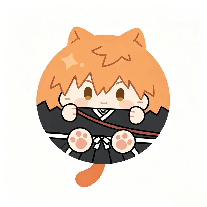 Кукла Ичиго Куросаки Bandai About7cm, Short plush print