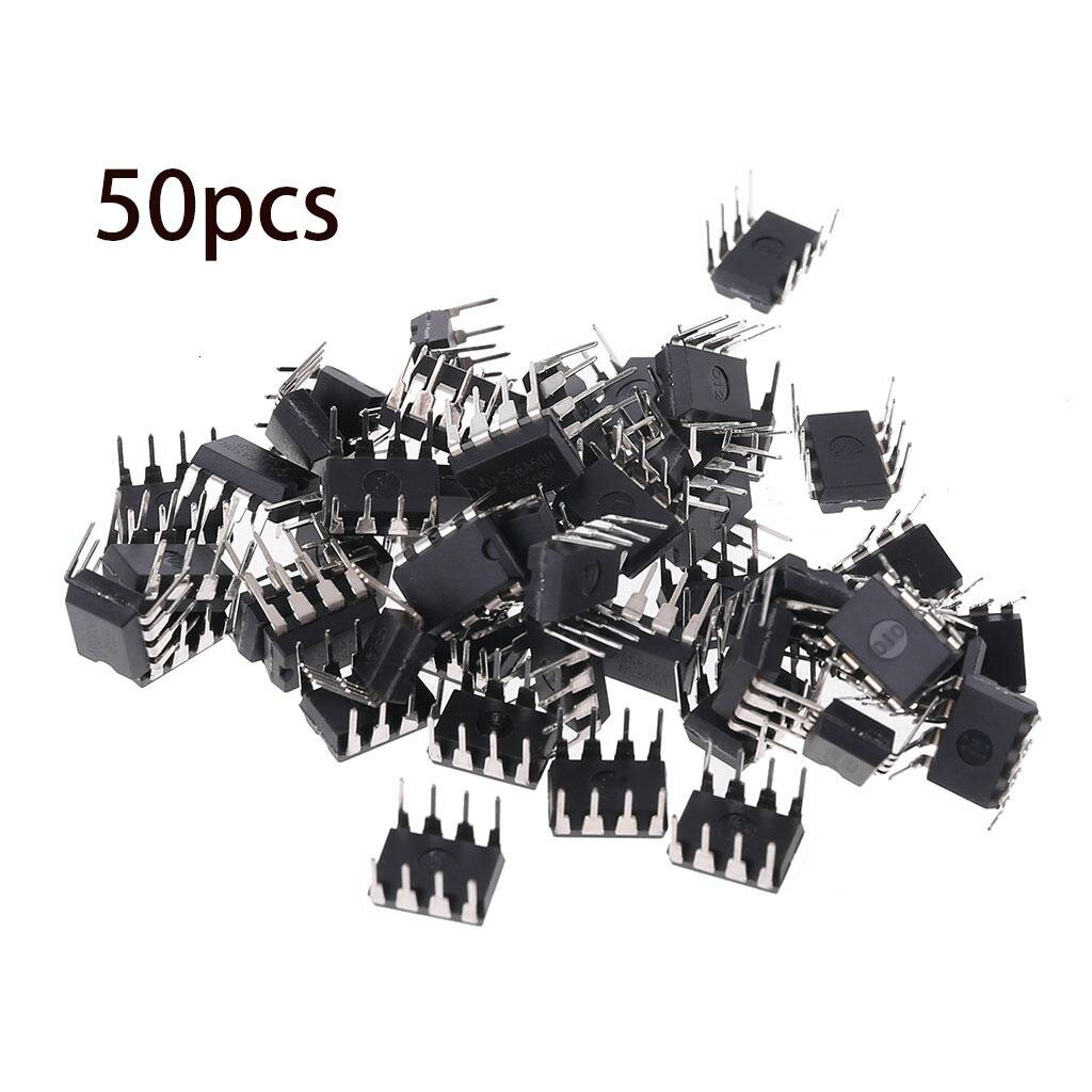 50шт NE555 NE555P DIP-8 Таймер, Черный