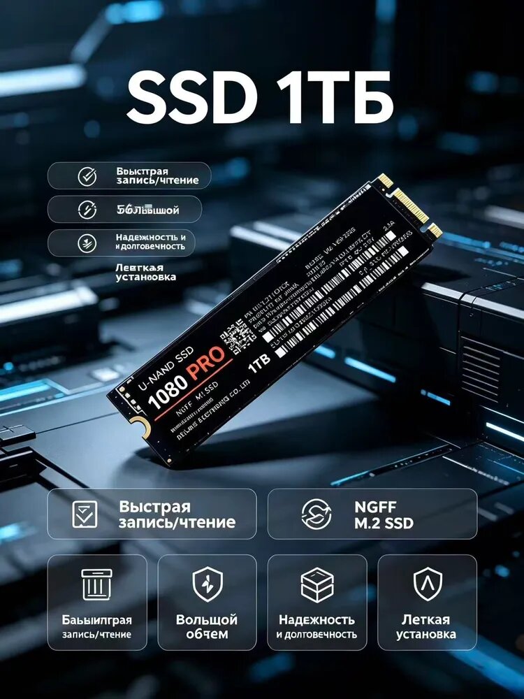 SSD M2 1ТБ внутренний накопитель высокоскоростной