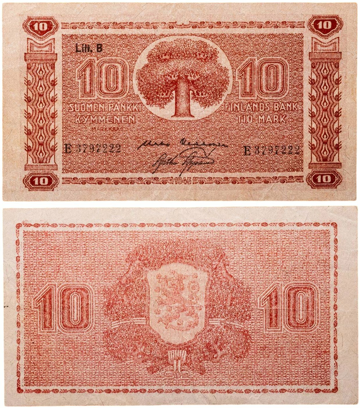 Финляндия 10 марок 1945