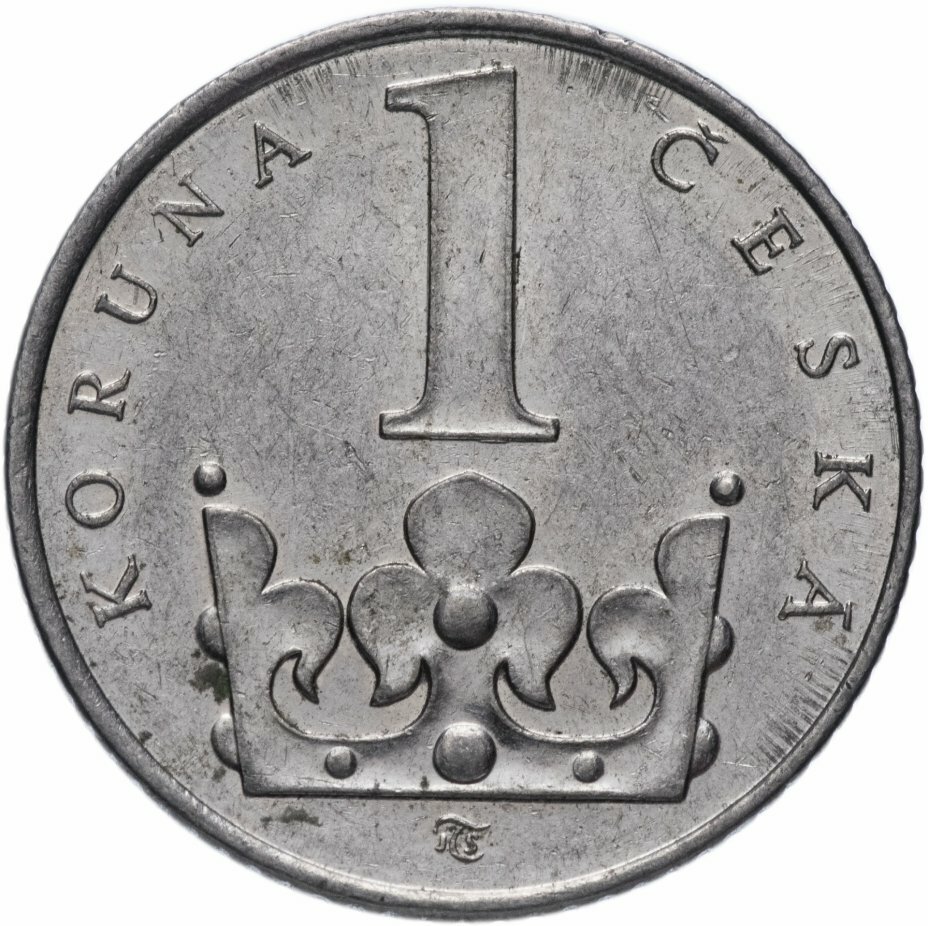 Монета 1 крона случайный год 1993 2012 Чехия, коллекционная
