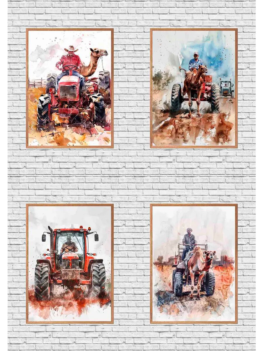 Фермер по разведению верблюдов, 4 Плаката, 30x21см