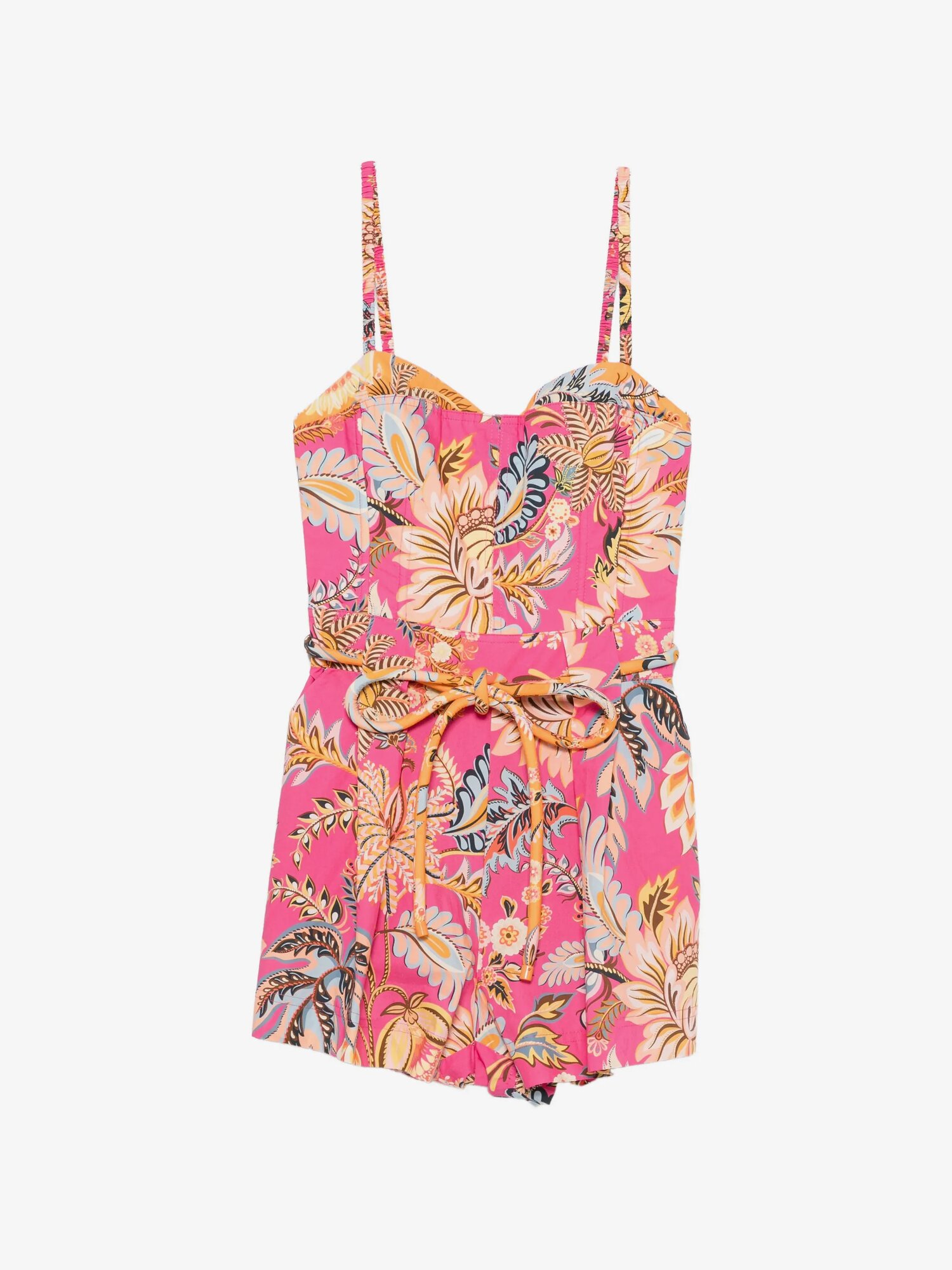 Комбинезон FARM RIO Floral-print belted playsuit, размер 36-38, розовый