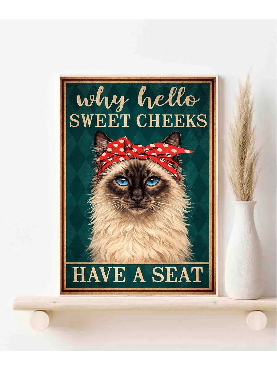 Балинезийская кошка, Why Hello Sweet Cheeks, Плакат 30x42см