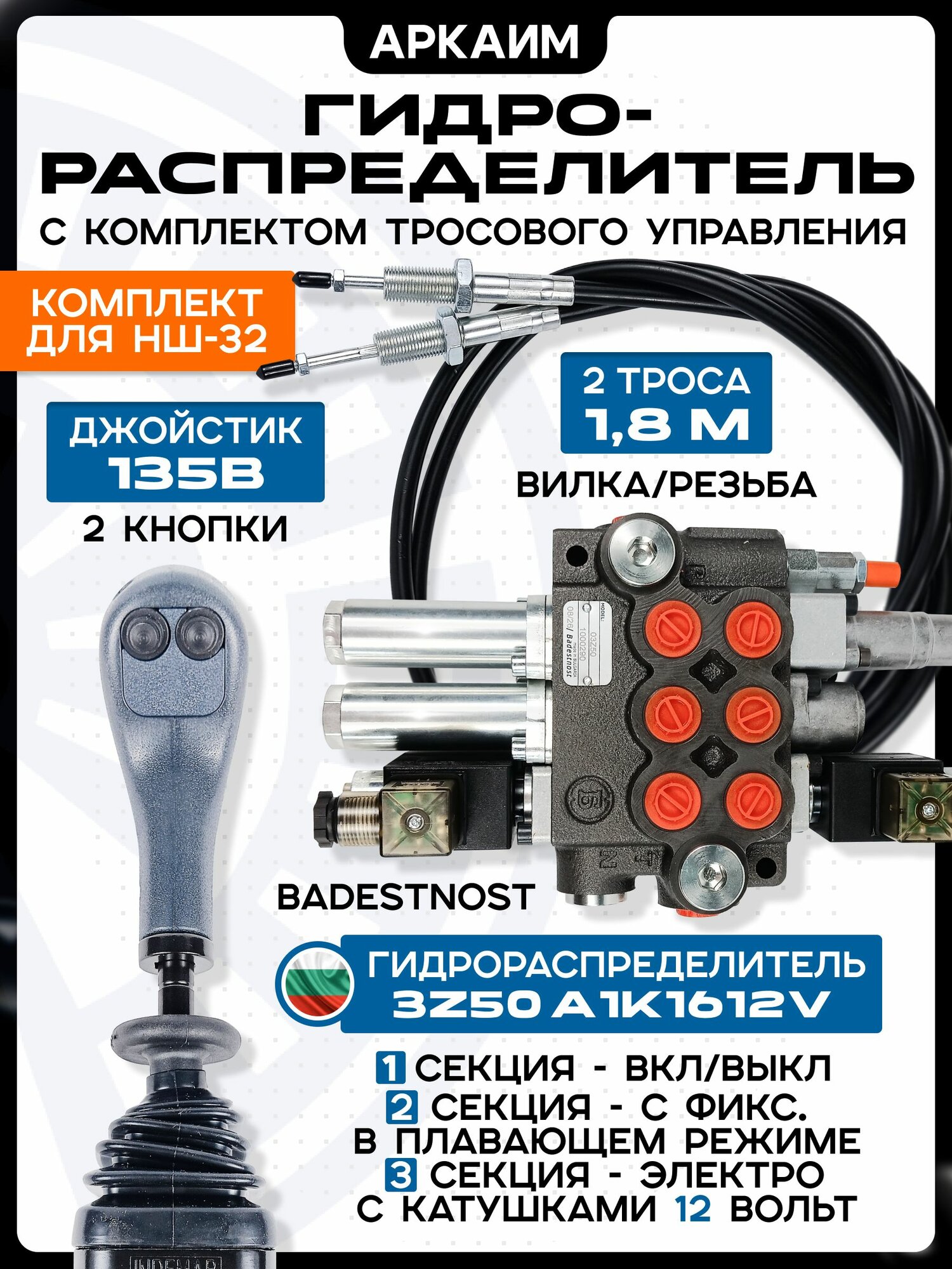 Джойстик на МТЗ НШ-32 Комплект с челюстью (электросекция) Болгария + Китай