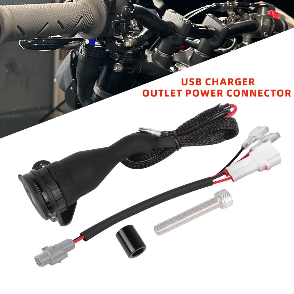 2024 MT-25 MT-03 Dual USB 12 В Зарядное устройство 3,0 Быстрая зарядка для Yamaha MT03 MT25 2021-2023 Вспомогательная розетка Разъем питания