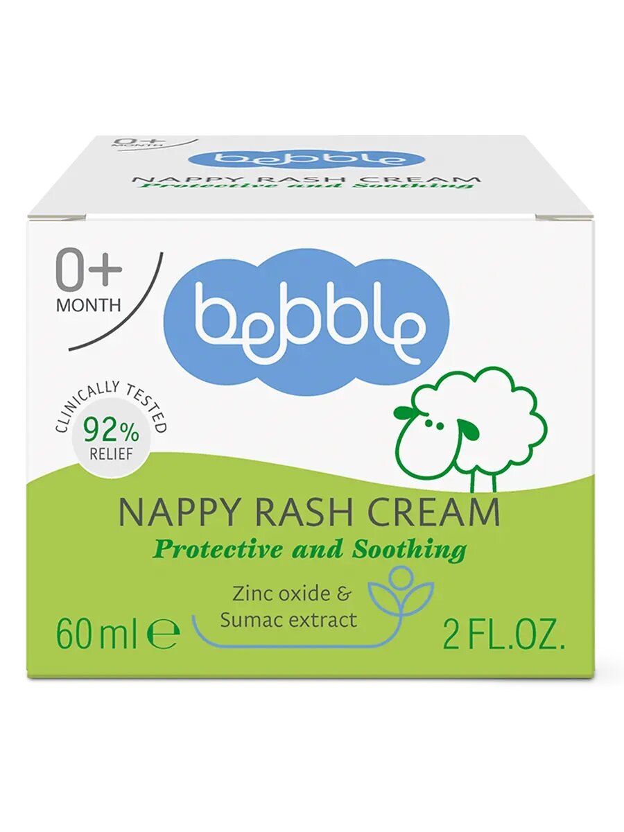 Bebble Крем от опрелостей и кожных раздражений Nappy Rash Cream 0+ 60 мл 1 шт