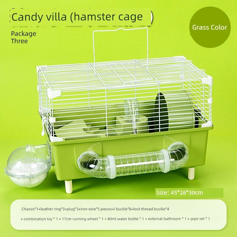 Клетка для хомяков Candy Villa Premium с дополнительным модулем, цвет морская зелень