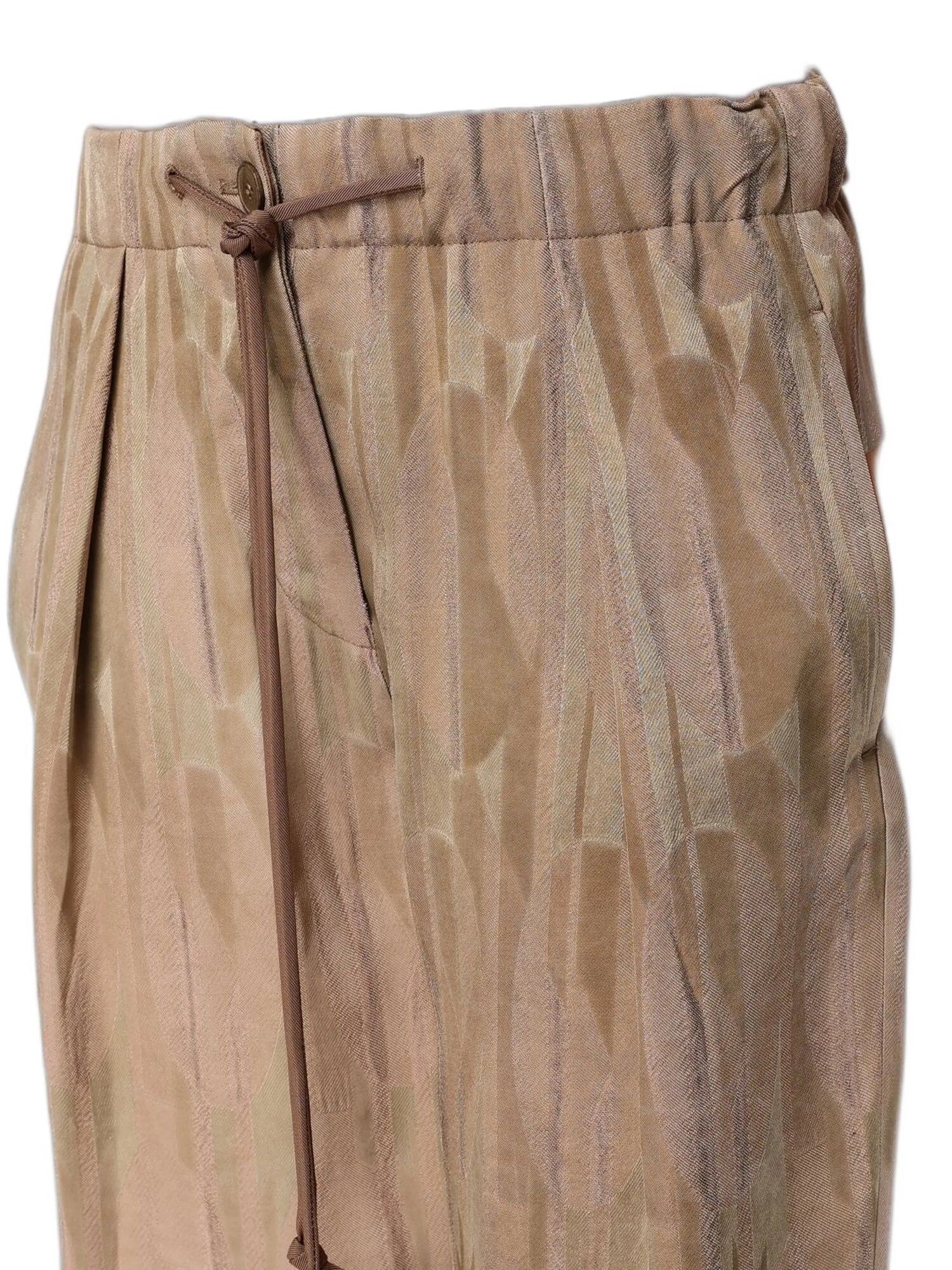 Брюки EMPORIO ARMANI Oval-patterned jacquard trousers, размер 42, brown — фото 1