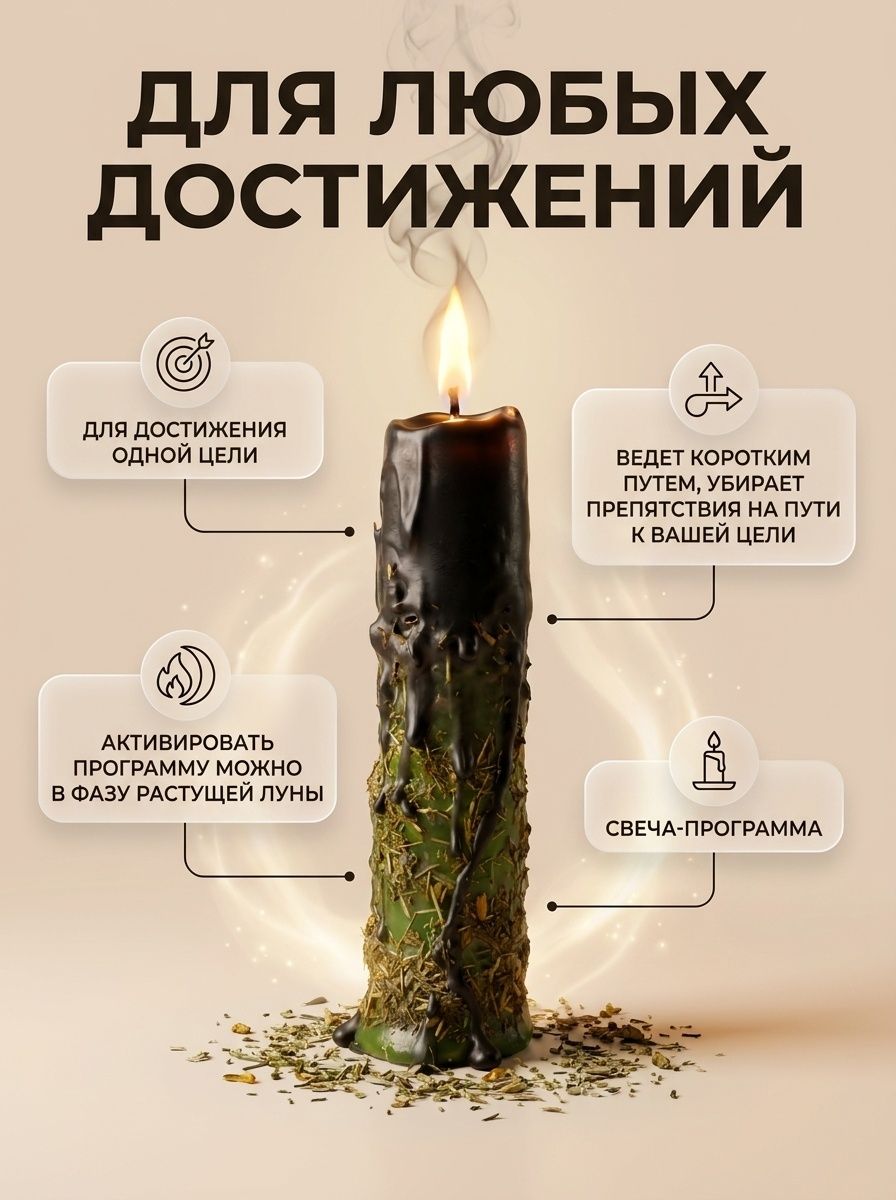 Для любых достижений. Свеча с программой