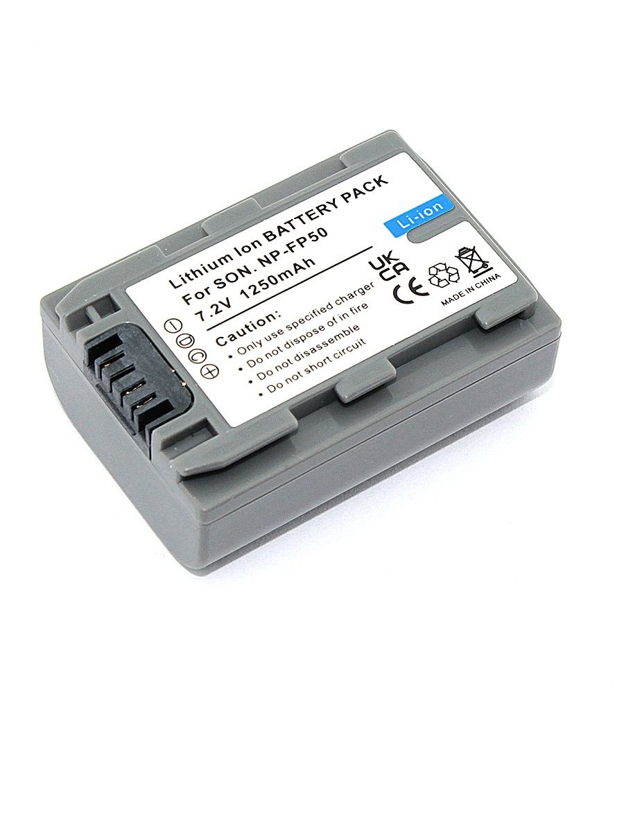 Аккумулятор NP-FP50 для видеокамеры Sony DCR-30, 7.2V 1250mAh