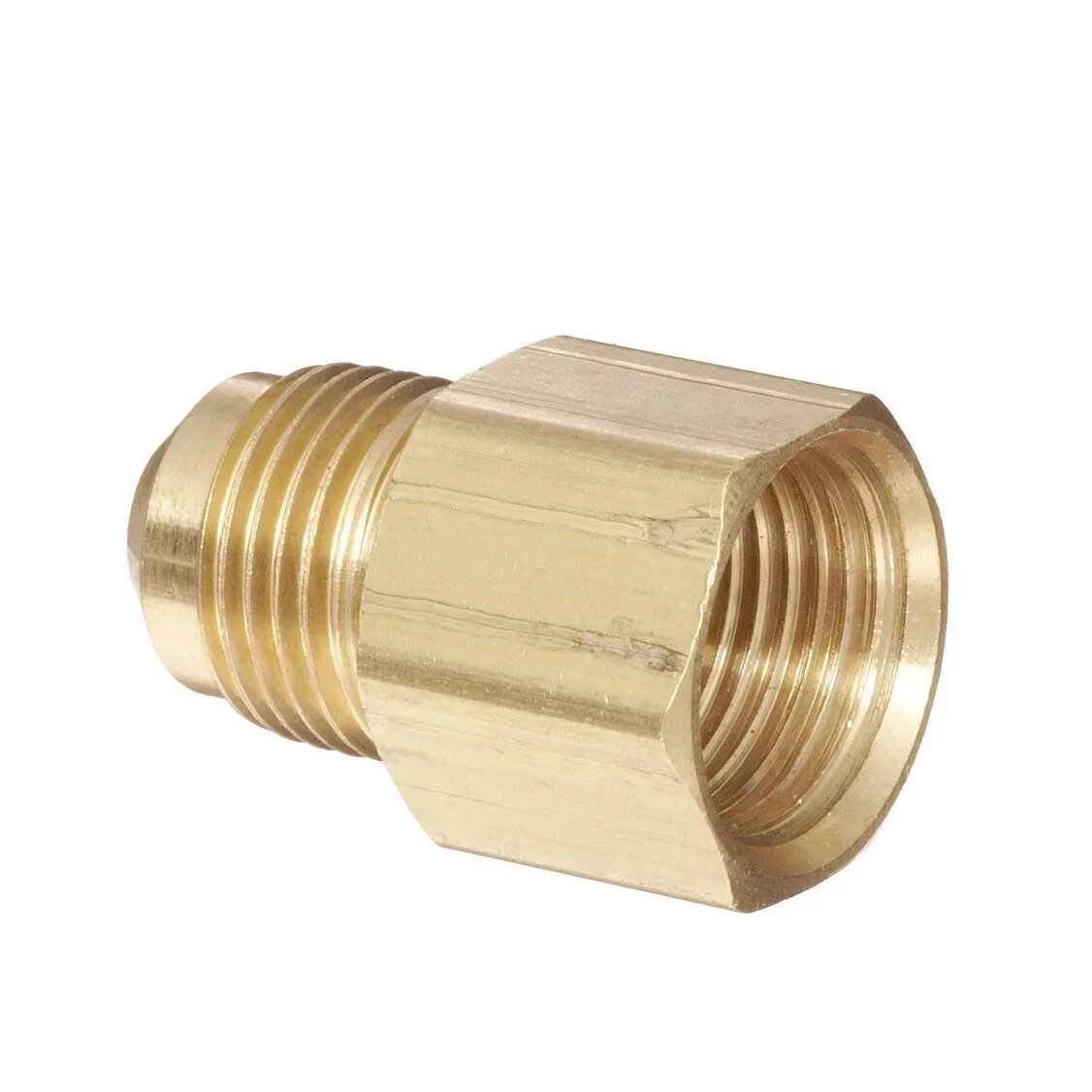 Переходник латунный 5/8"-18 UNF на 3/8" Flare SAE-Standard x 1/2" NPT