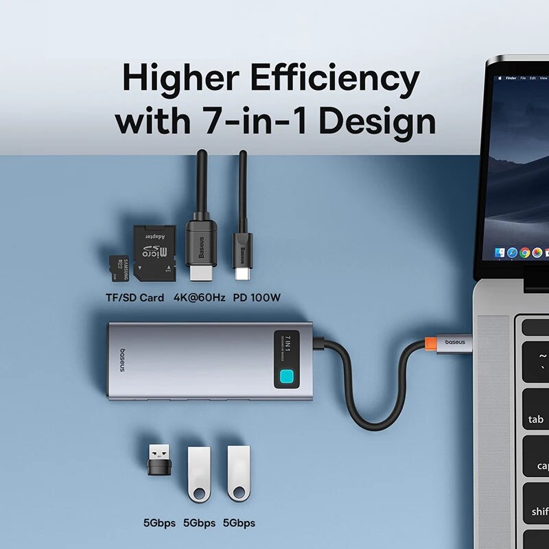 BASEUS 7-в-1 USB C HUB — фото 1