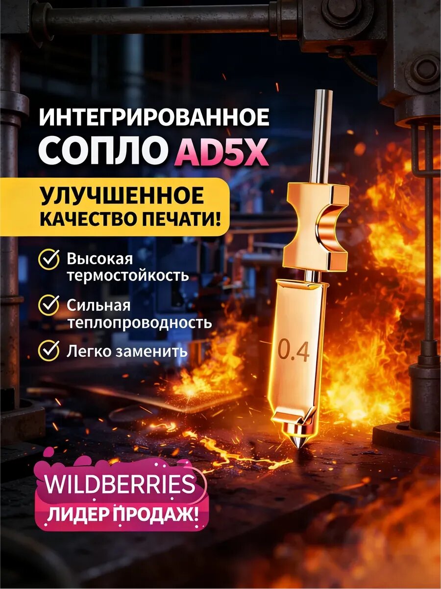 Комплект сопел для Flashforge AD5X 0.4 мм
