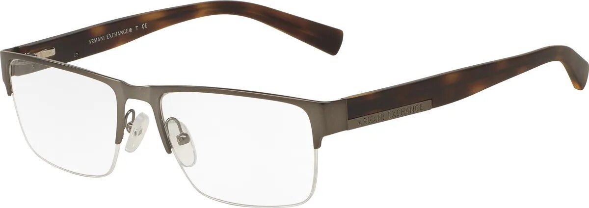 Оправа ARMANI EXCHANGE 0AX1018 6017, тип оправы полуободковая, материал оправы металл, пол мужские, форма оправы прямоугольная