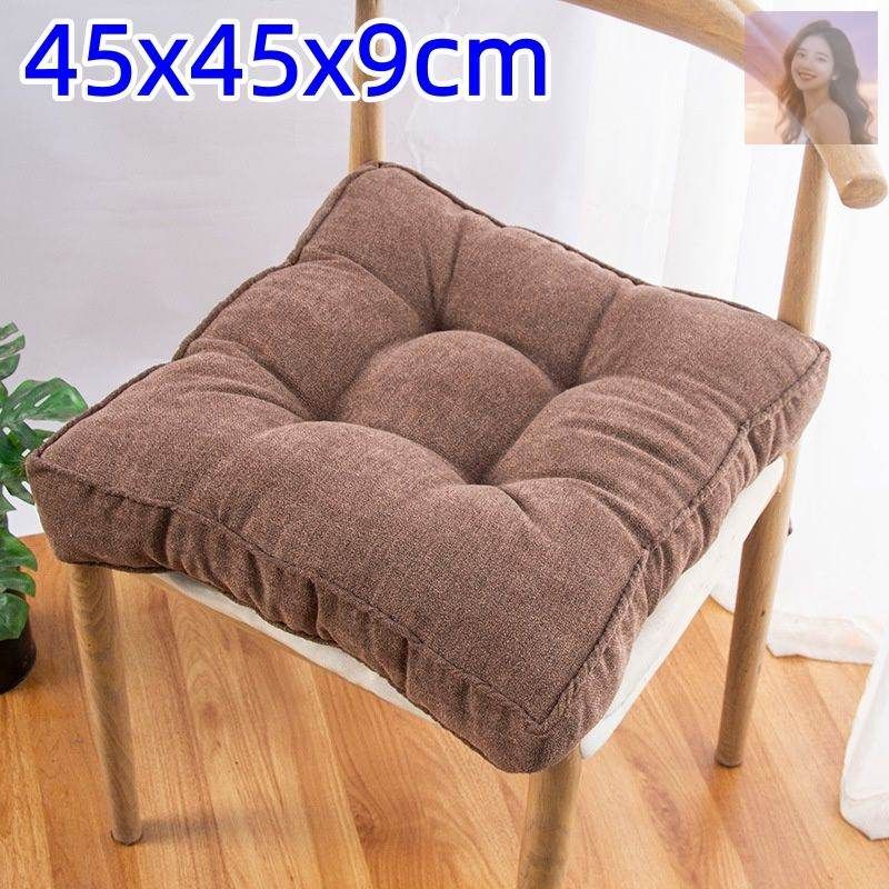 Подушка на стул 45x45 см 1 шт велюр искусственный хаки