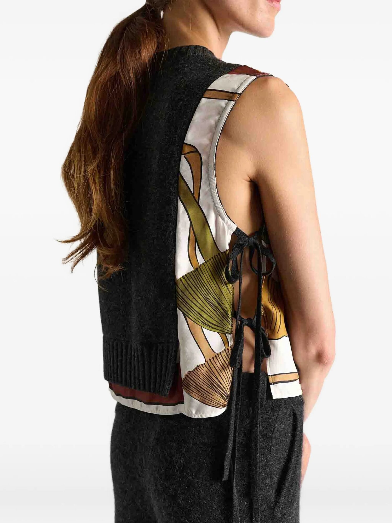 Жилет Dorothee Schumacher Printed side-tie vest, размер 42, grey — фото 1