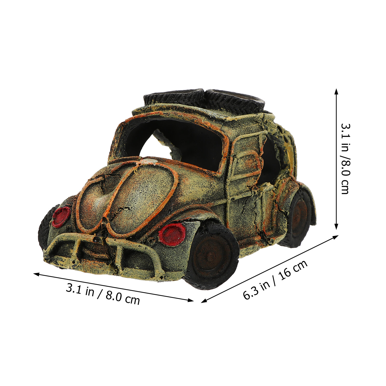 Украшение Для Аквариума Винтажная Машина Из Смолы 16x8 Cm Коричневый