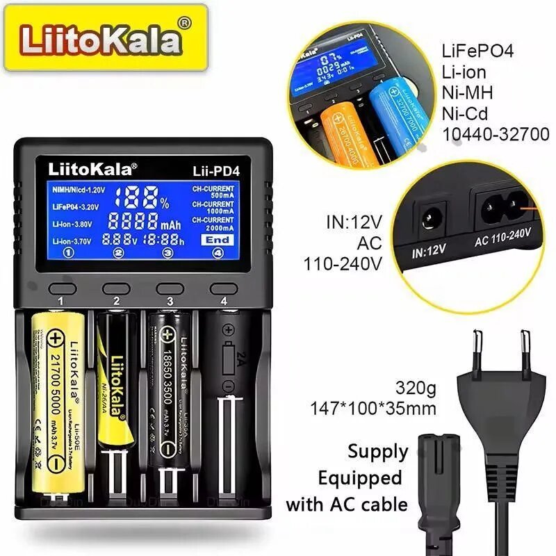 3100 V2.2 Battery Charger для Li-ion NiCd NiMH AA AAA 10440 18650 21700 LiFePO4 аккумуляторы перезаряжаемые заряд ток разрядки.