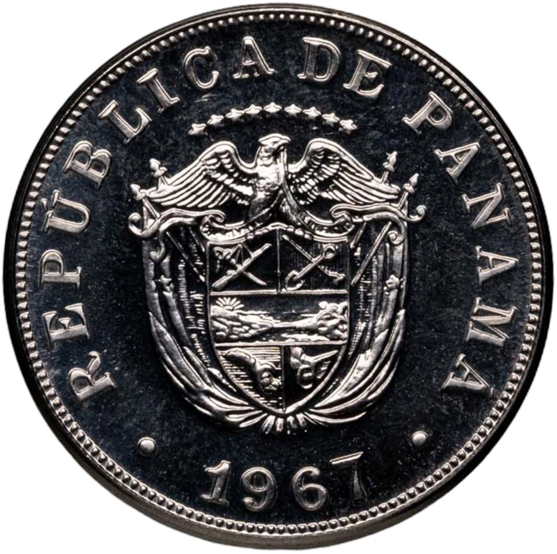 Панама 5 сентесимо centesimos 1967, Мельхиор медь-никель, в сохранности Proof