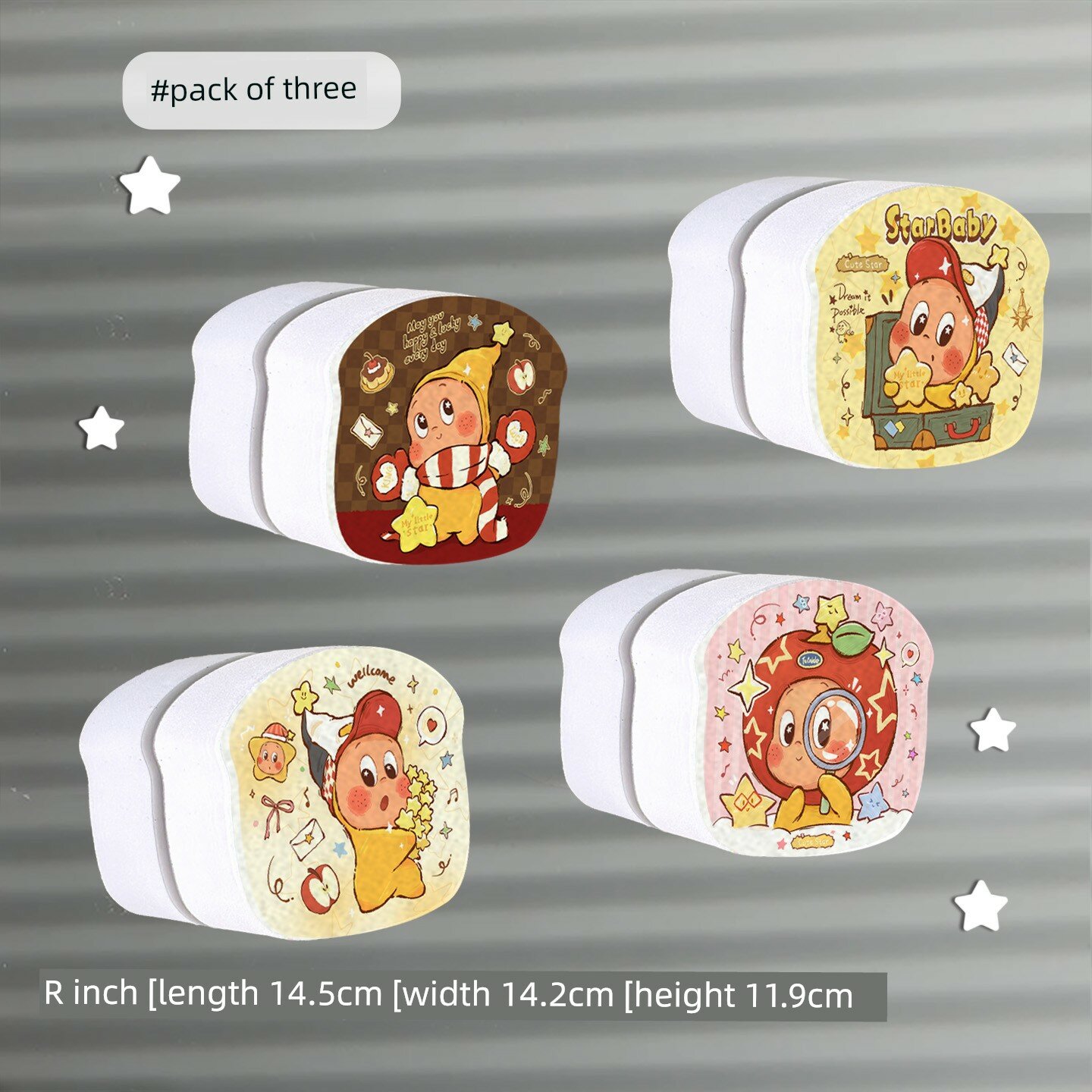 Губка для чистки зеркал Star Cartoon Toast, волшебная губка для чистки зеркал в ванной комнате без следов. Технические
