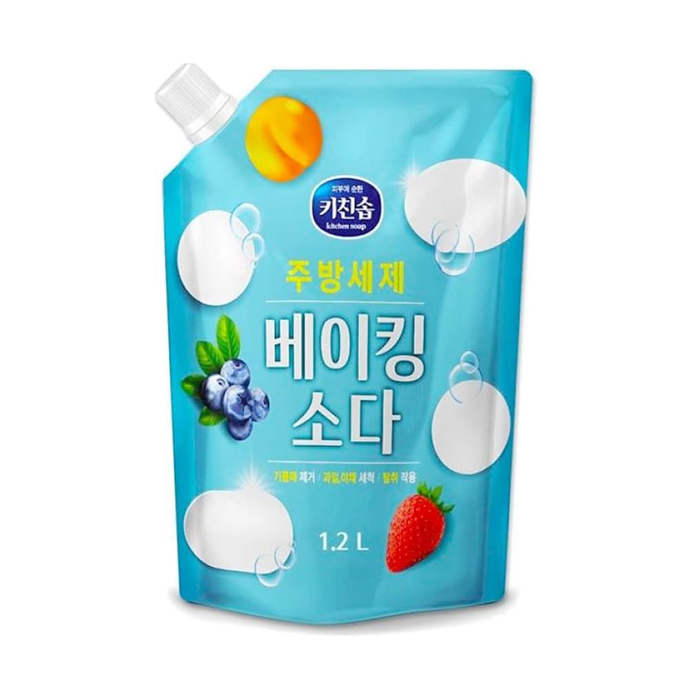 Жидкость для мытья посуды, овощей и фруктов Mukunghwa Kitchen soap, с пищевой содой, фруктово-ягодный аромат, 1,2л