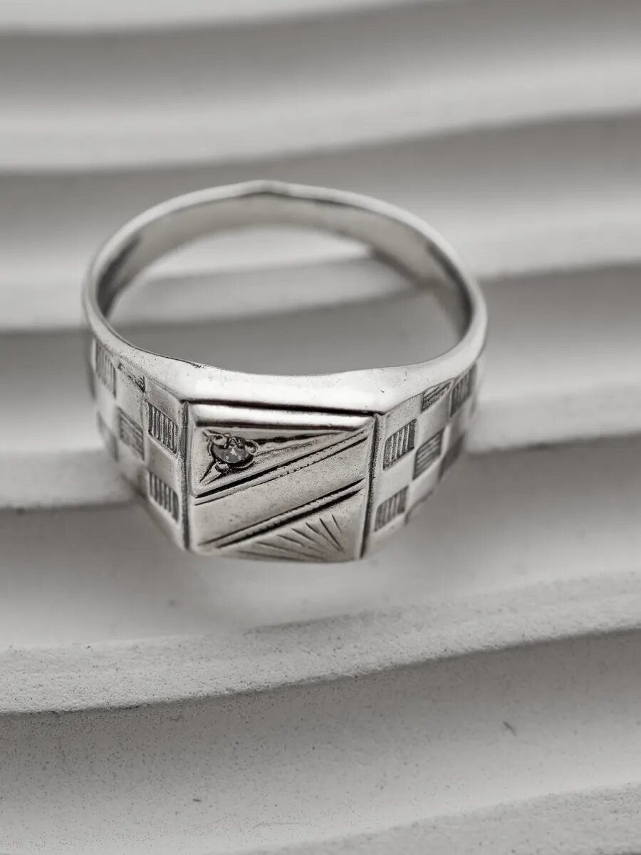 Кольцо БРЮС, серебро, 925 проба, фианит
