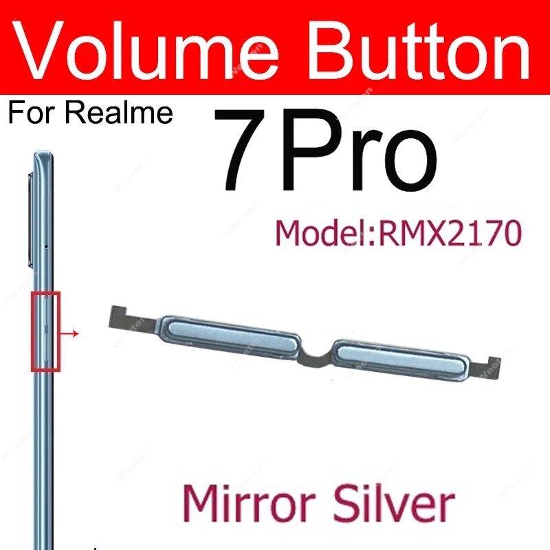 Боковая кнопка питания и громкости для Realme 6 Pro 6i 6S 7i 7 Pro 4G Φ кнопки включения и выключения питания маленькие кнопки гибкий кабель Запчасти