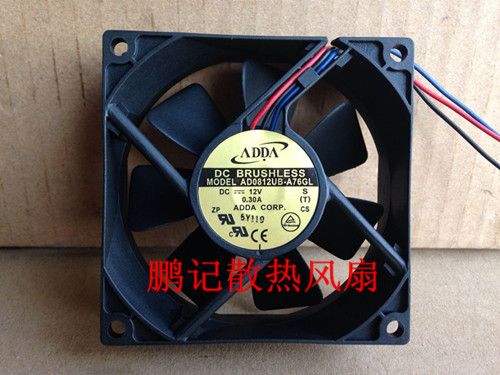 ADDA AD0812UB-A76GL 80 * 25 мм DC12V 0.3A Мощность шасси вентиляторы