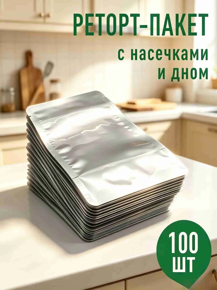 Реторт-пакет 21х14х6,5 см, 100 шт, 115 мкм