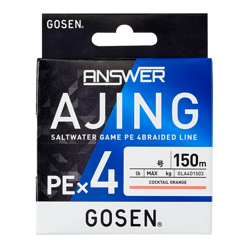 Шнур Gosen Answer Ajing PE X4 150m #0.2 Orange