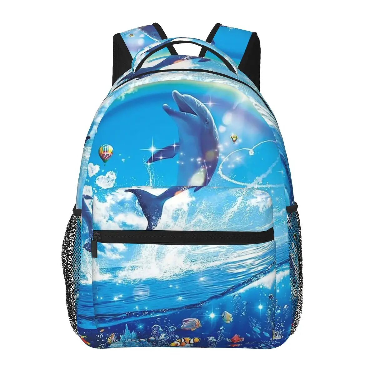 Рюкзаки Symphony Dolphins Frutiger Aero для мальчиков и девочек, школьные сумки для детей, детские рюкзаки с героями мультфильмов, сумка через плечо