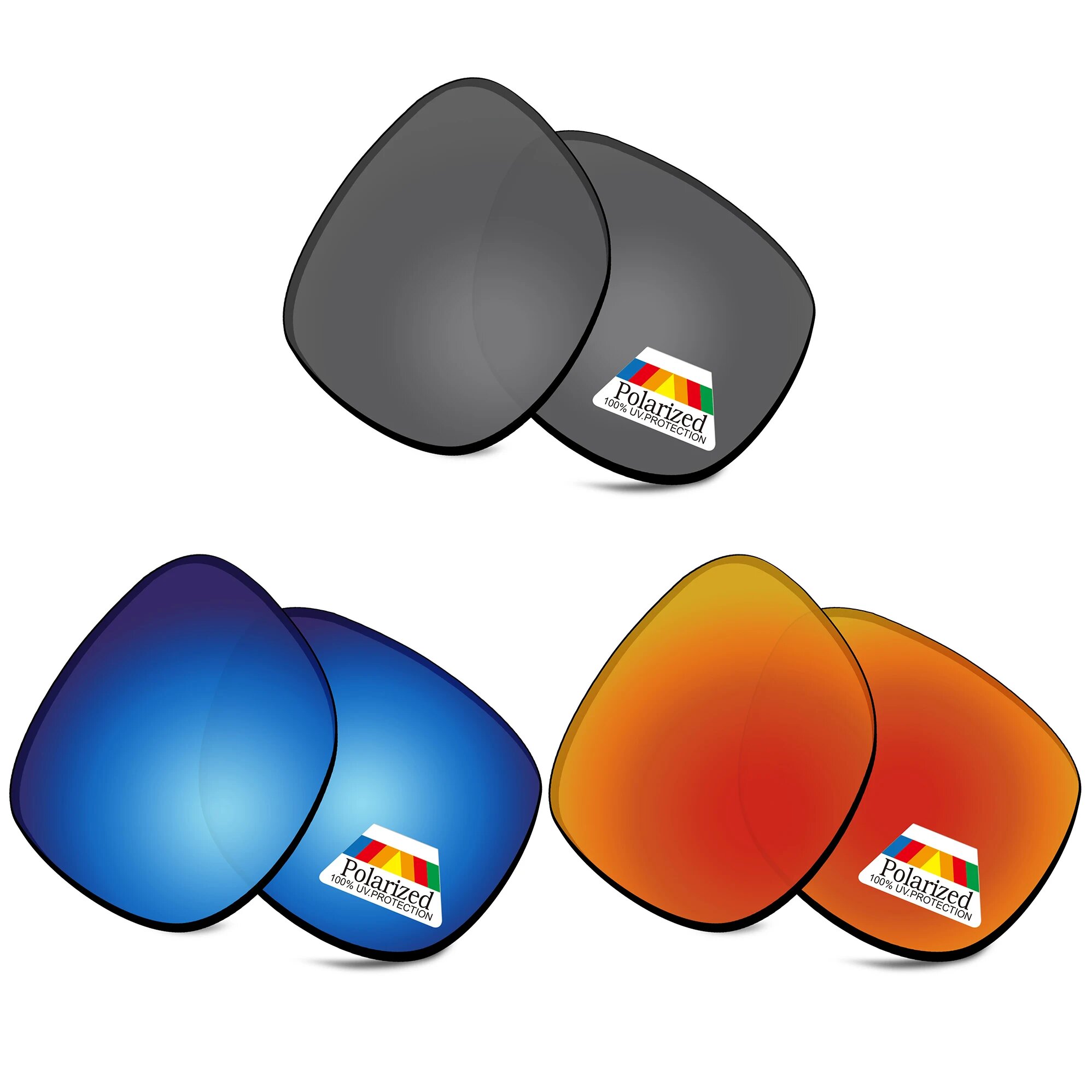 Сменные поляризационные линзы Bwake для очков RayBan Justin RB4165 Black-Blue-Red