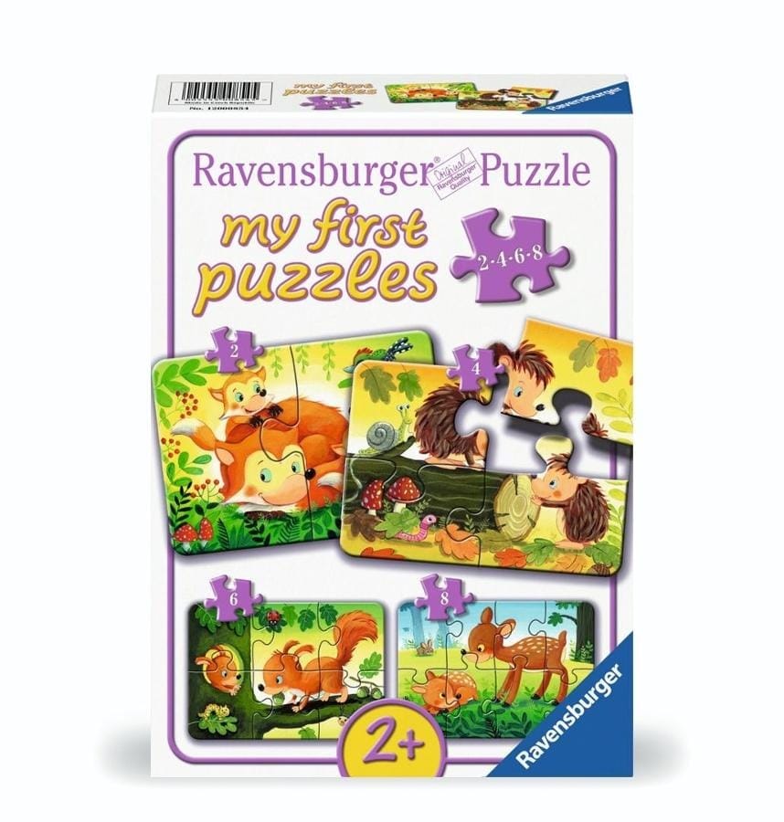 Пазл Ravensburger Игра с лесными животными, 4 в 1