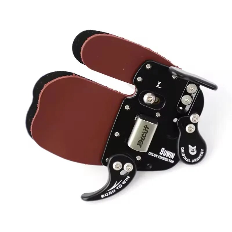 DECUT Кожаные напальчники SUWIN из коровьей кожи для стрельбы из лука M, black RH