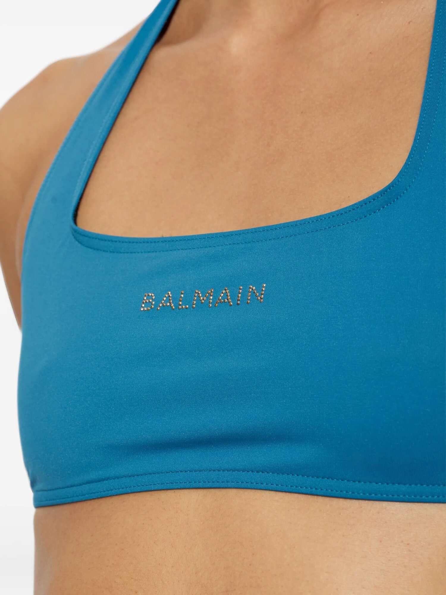 Купальник BALMAIN Logo-embellished bikini, размер 36, синий — фото 1
