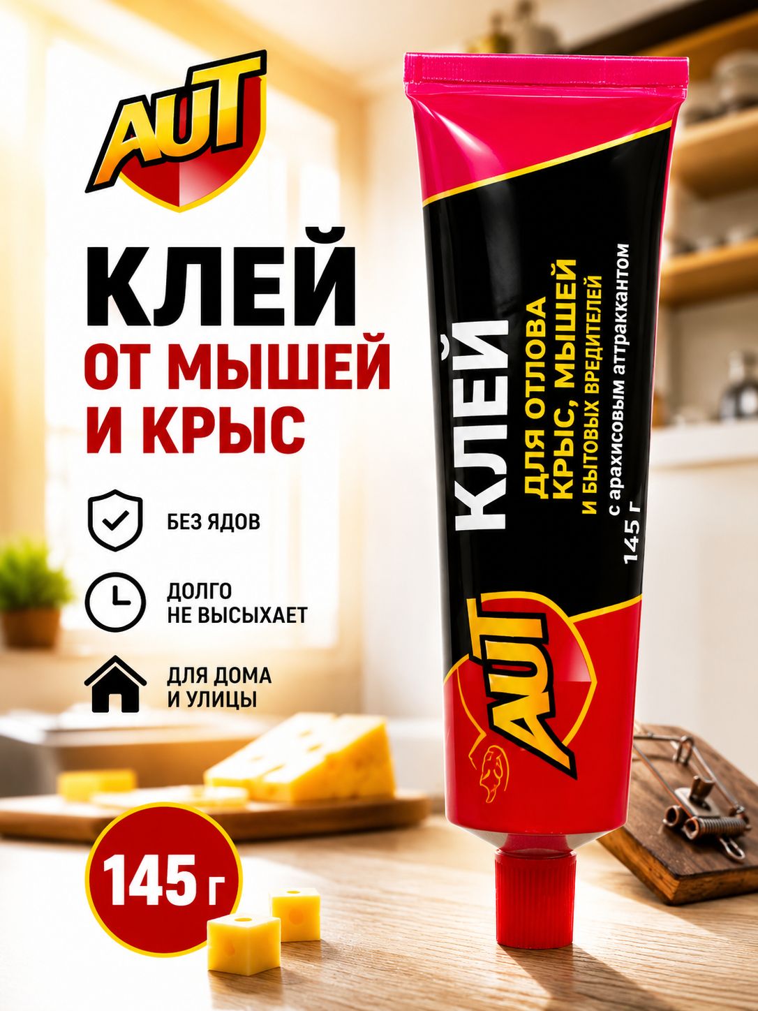 Клей от грызунов и насекомых крыс мышей ловушка полевок AUT