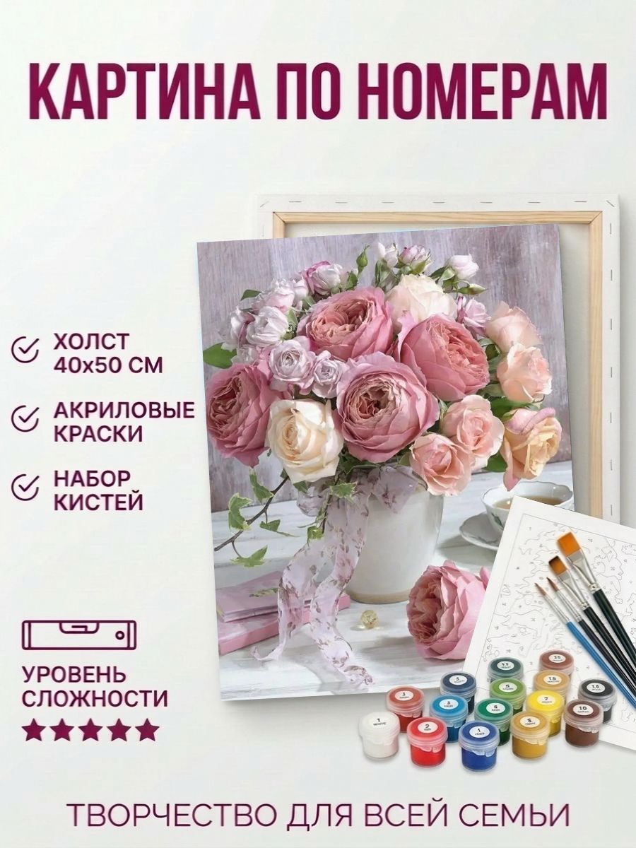 Картина по номерам "Букет цветов", 40х50 см