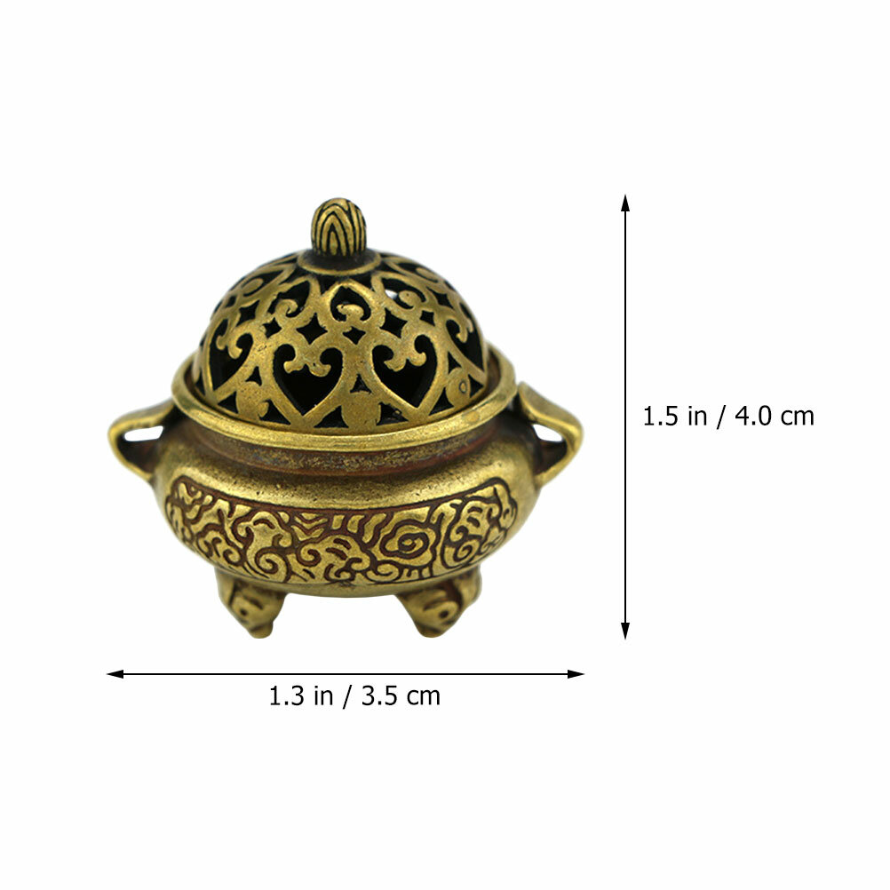 Держатель Душистых Палочек Мини Бронзовый Винтажный Курительниц Desktop Decor 4.00X3.50X3.50CM