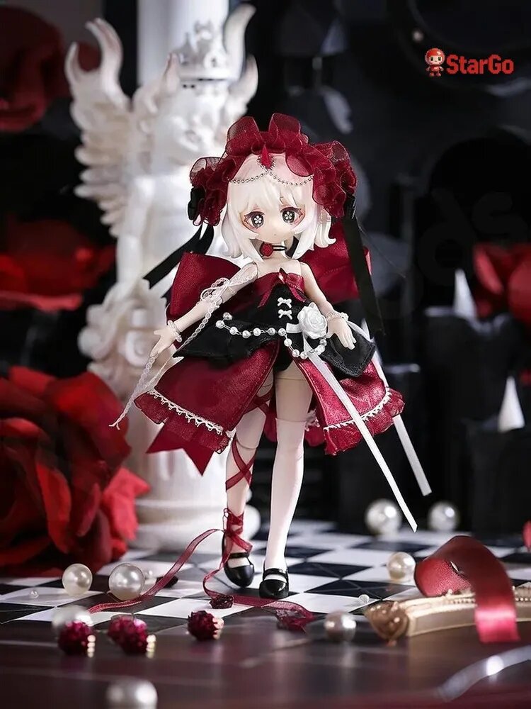 Кукла 1/12 BJD Meki Creaters's Essence Series-Rose, Темно-розовый, ABS пластик, 18 см
