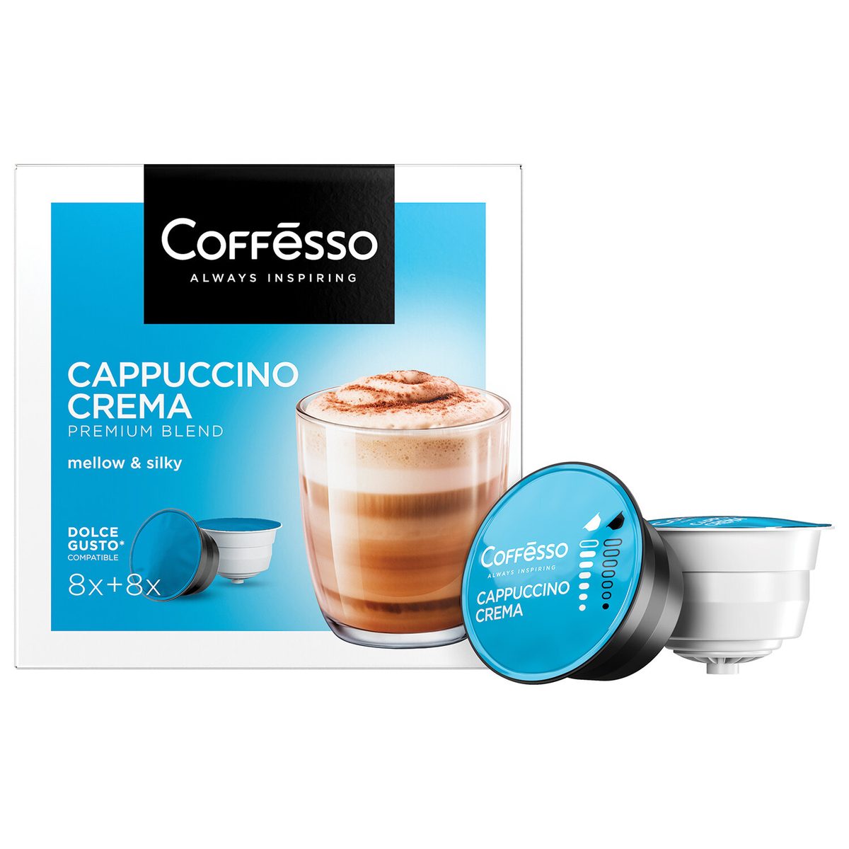 Кофе в капсулах Coffesso "Cappuccino Crema" для кофемашин Dolce Gusto, 8 порций, (102150), 3 уп.