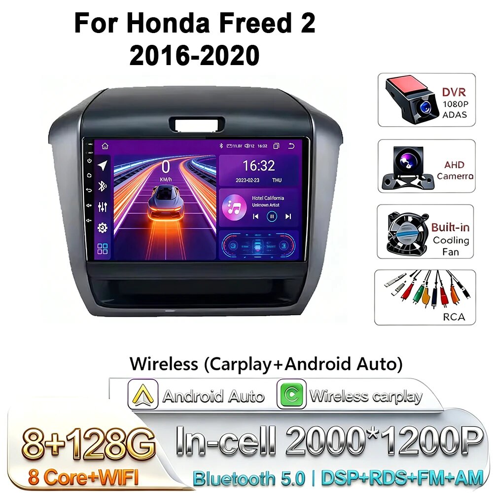 Автомагнитола Android 8+128G для Honda Freed 2 2016-2020, AHD DVR