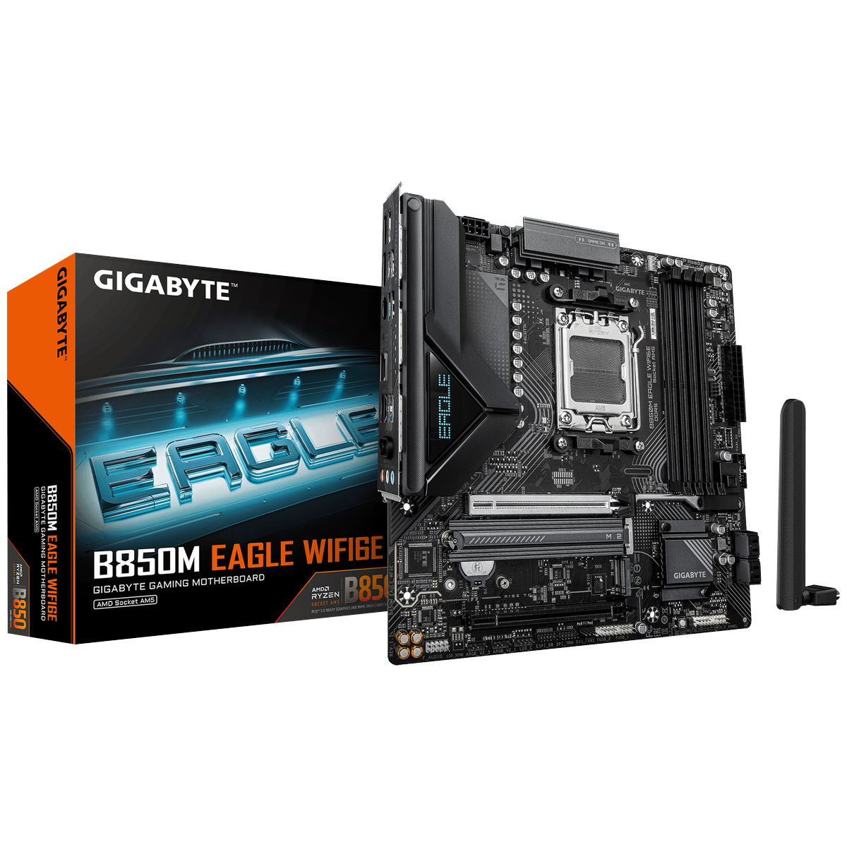 Материнская плата Gigabyte B850M EAGLE WIFI6E, AM5, AMD B850, Micro-ATX, RTL (B850M EAGLE WIFI6E)
