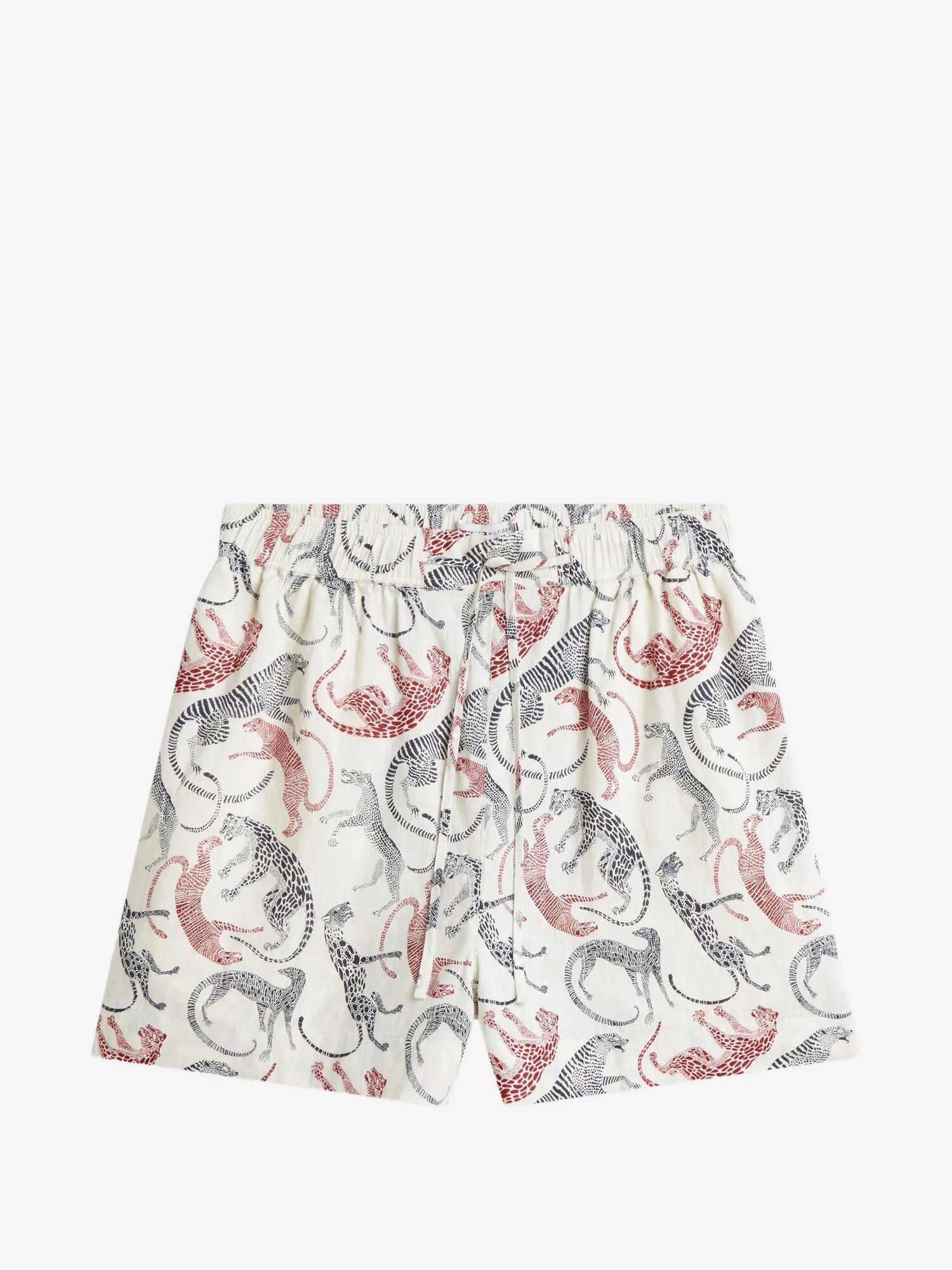 Шорты TOMMY HILFIGER Animal-print drawstring shorts, размер 48 EU, white