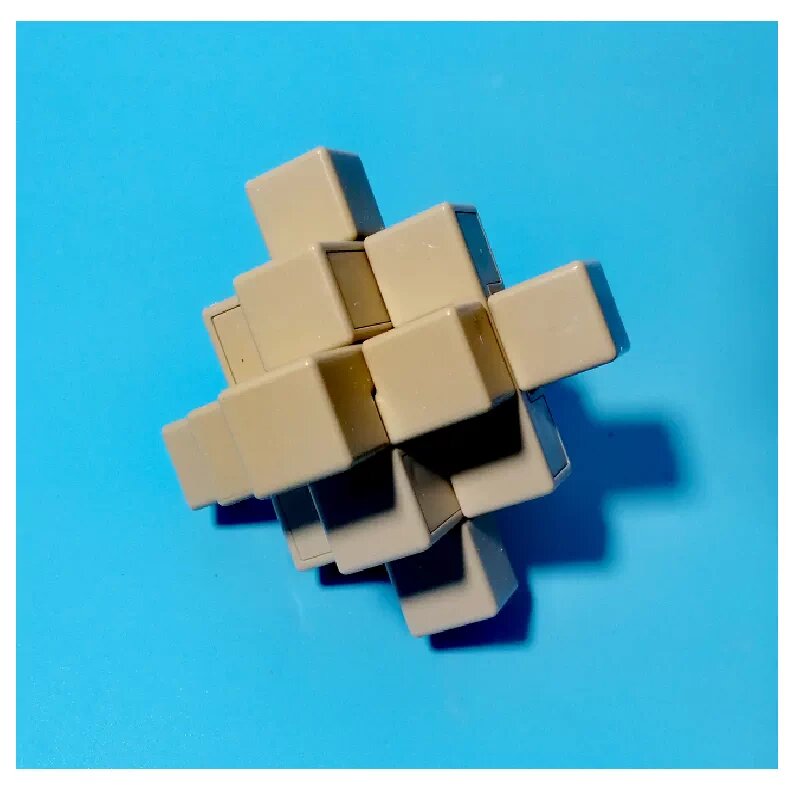Головоломка-замок Малый девять проходов с инструкцией, 6x6x6см, компактный деревянный подарок