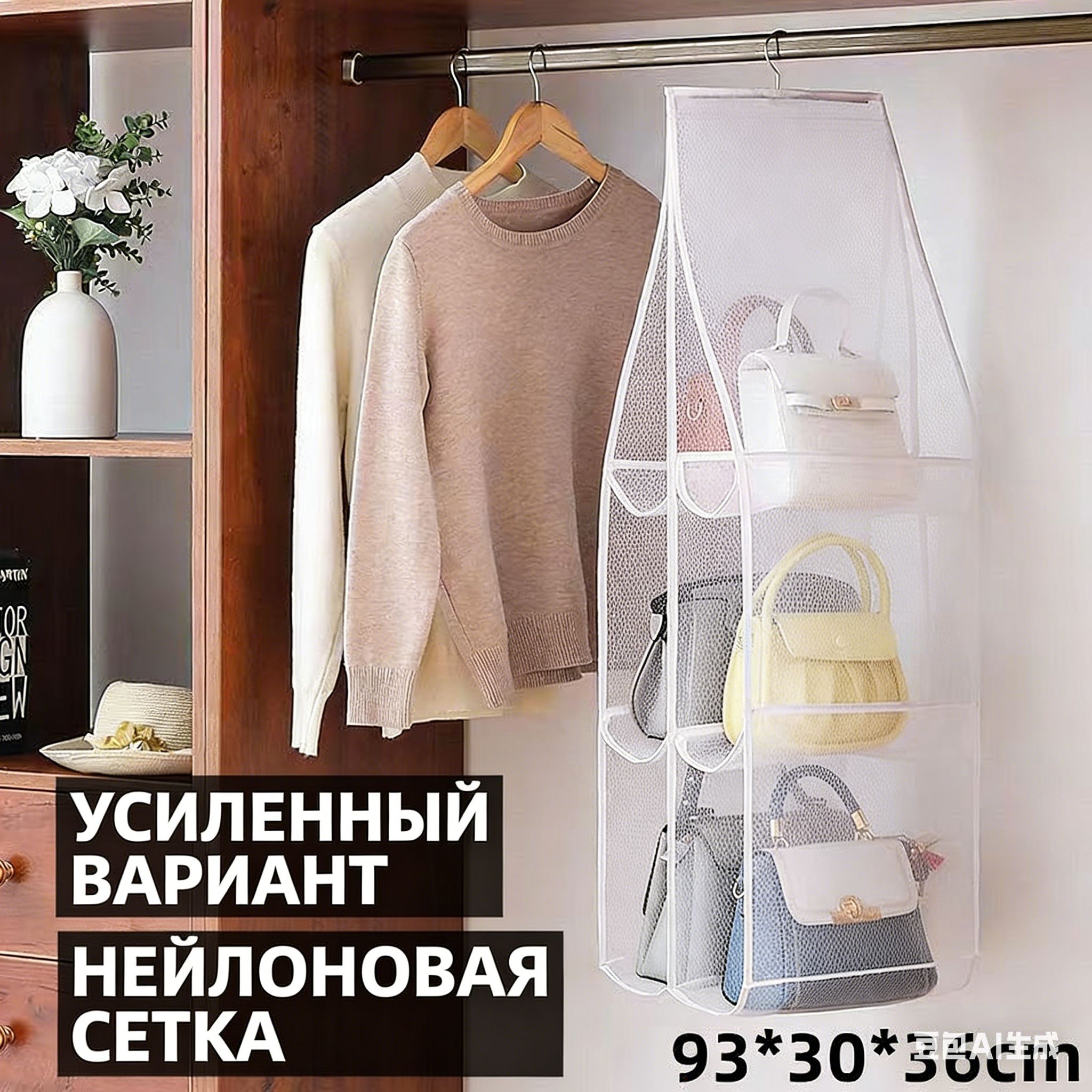 Формодержатель для хранения сумки 36x36x90 см 6 шт софт белый