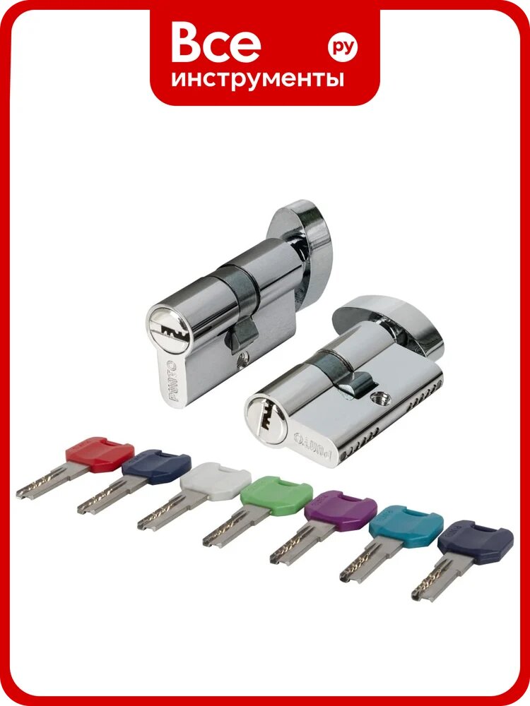 Цилиндровый механизм PUNTO MaxPro7002Knob52mm(21+10+21) SSC сатин. хром 7key с вертушкой 61867