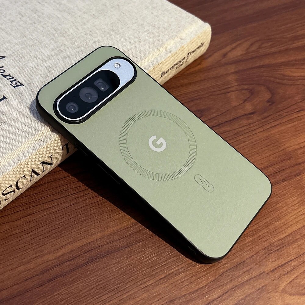 Чехол из искусственной кожи Magsafe для Google Pixel 10, 11 Гугл Пиксель 10 Про XL, Зеленый, Green